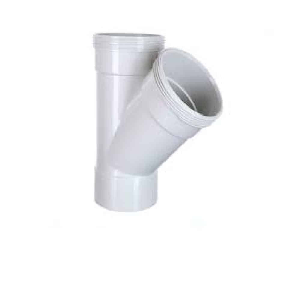 PVC DWV Junction 100mm x 45 deg - Promains