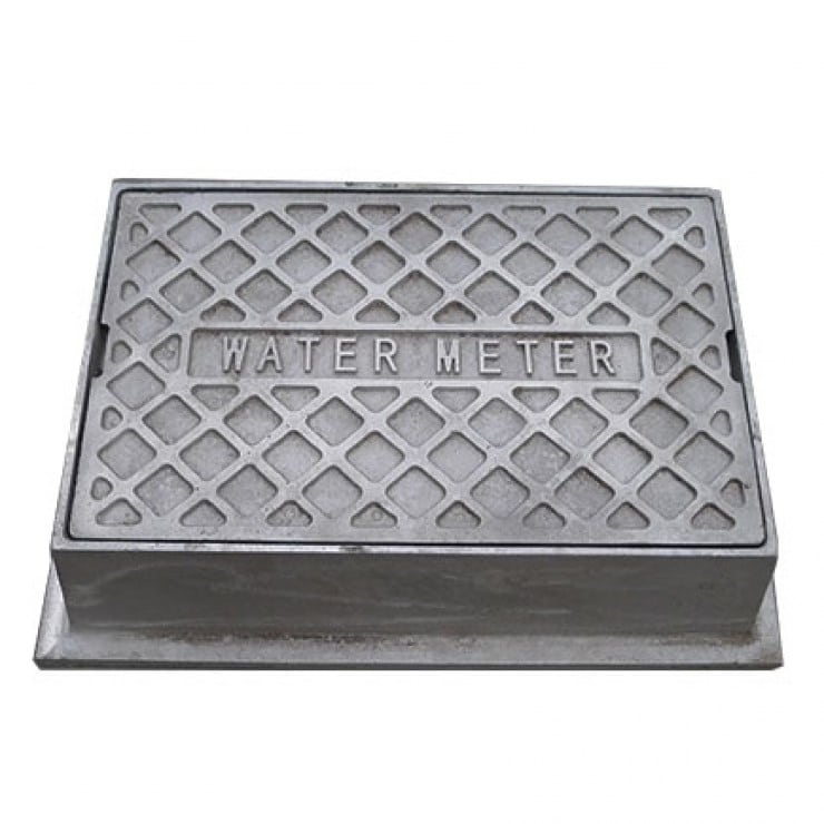 Hydroflow Meter Box Aluminium Lid & Frame "Water Meter" 400 x 250 x ...